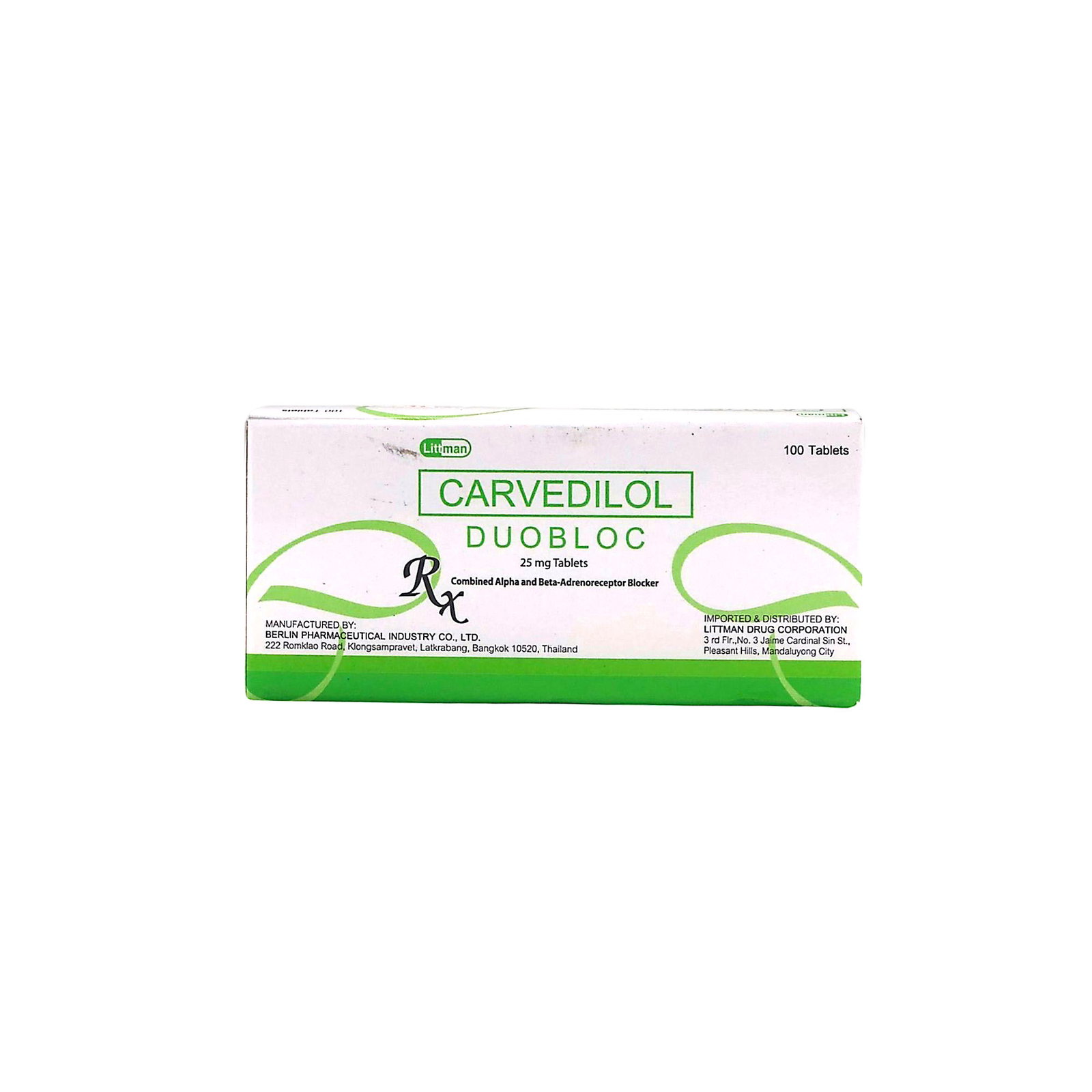 DUOBLOC Carvedilol 25mg Tablet 1's price in the Philippines | MedsGo ...