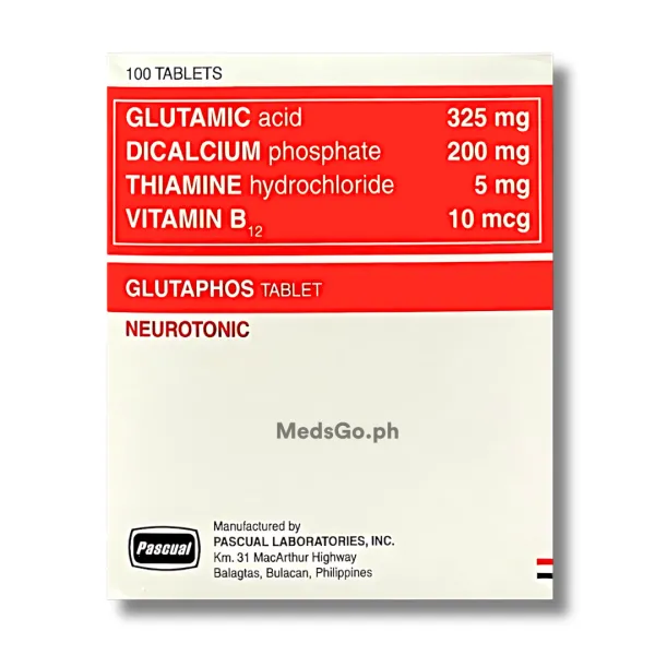 GLUTAPHOS Glutamic Acid / Dicalcium Phosphate / Thiamine Hydrochloride ...
